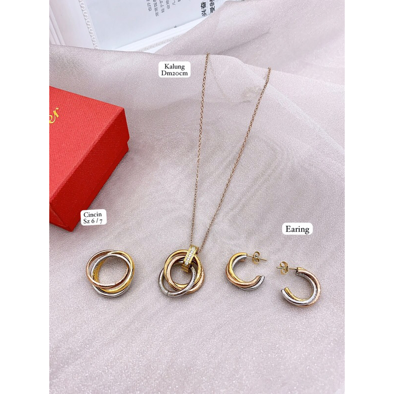 Jual ANTING CARTIR DOUBLE RING TITANIUM FASHION KOREA / KALUNG CINCIN CRTR TITANIUM DOUBLE RING ...