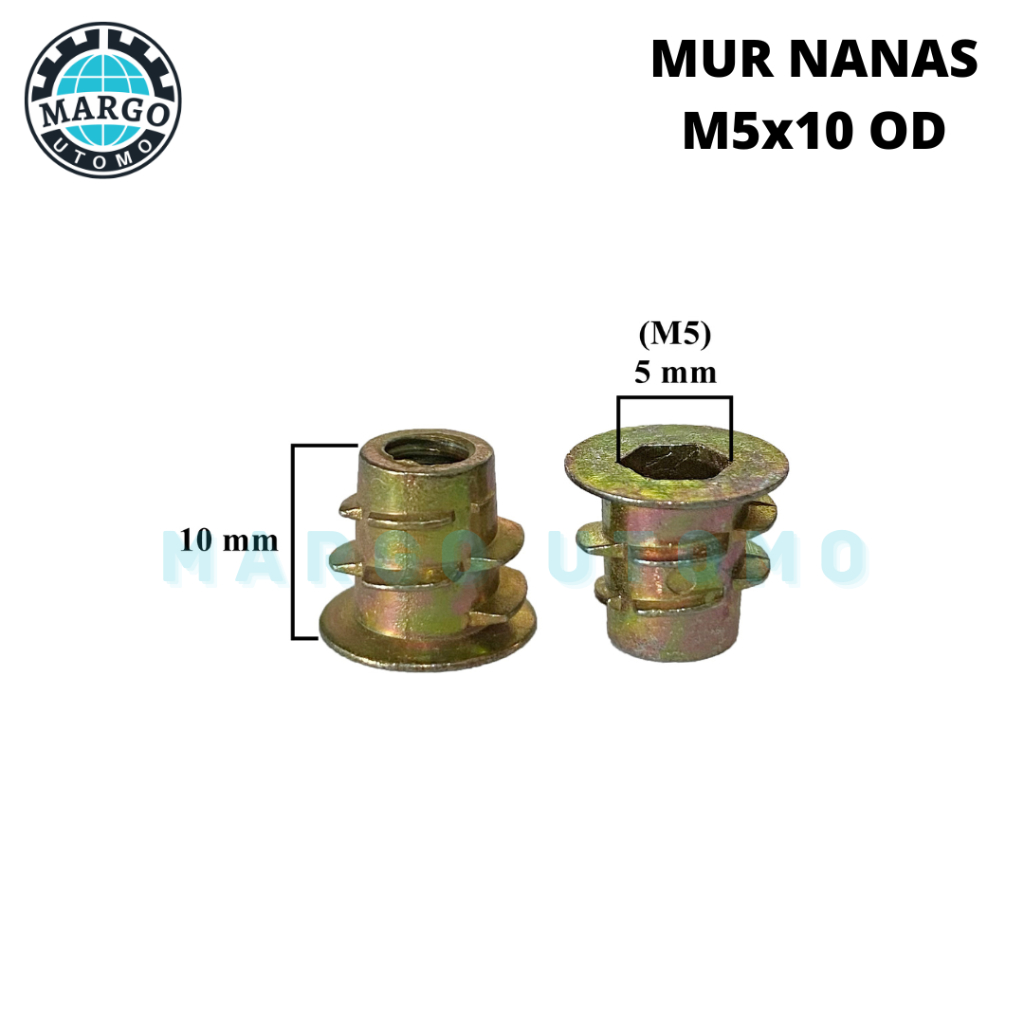 Jual Mur Nanas Mur Tanam M5x10 OD - 10 PCS | Shopee Indonesia