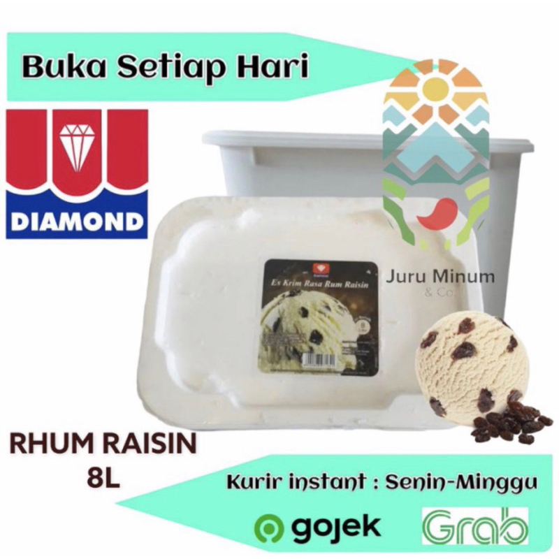 Jual Ice Cream Rhum Raisin diamond / es krim vanila rum kismis / 8 ...