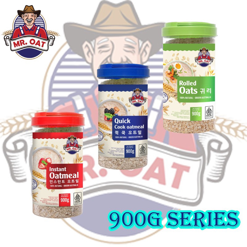 Jual MR Oat 900g Instant Oat Meal Rolled Oats Quick Cook Cereal ...