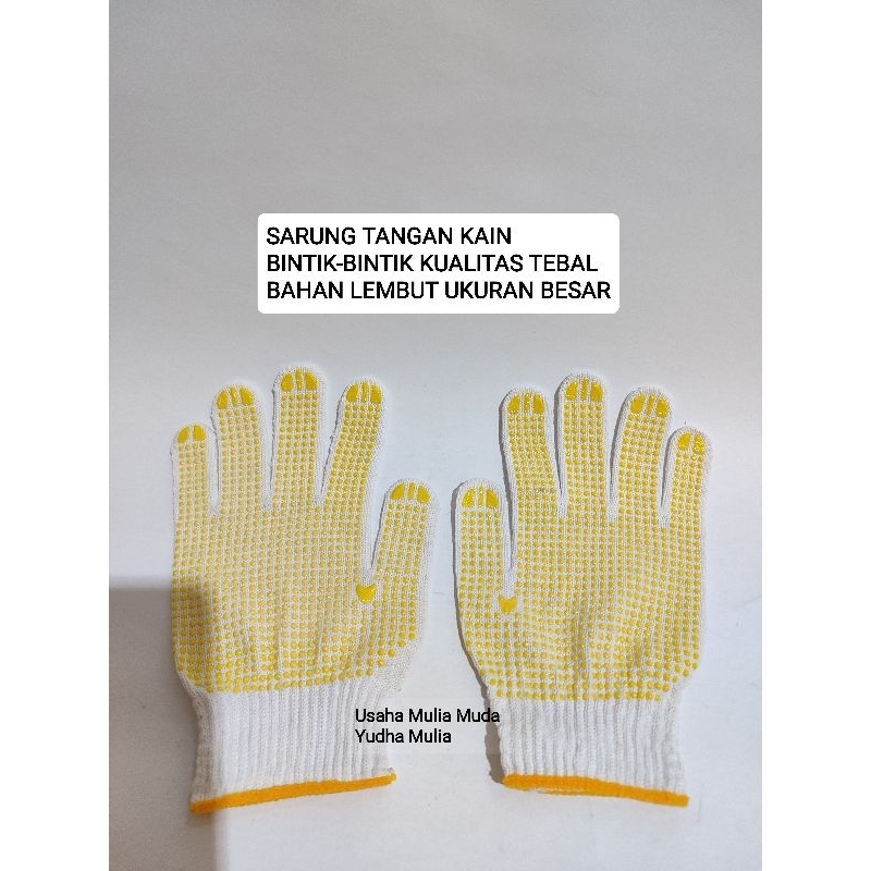 Jual SARUNG TANGAN KAIN BINTIK BINTIK PUTIH | SARUNG TANGAN KERJA ...
