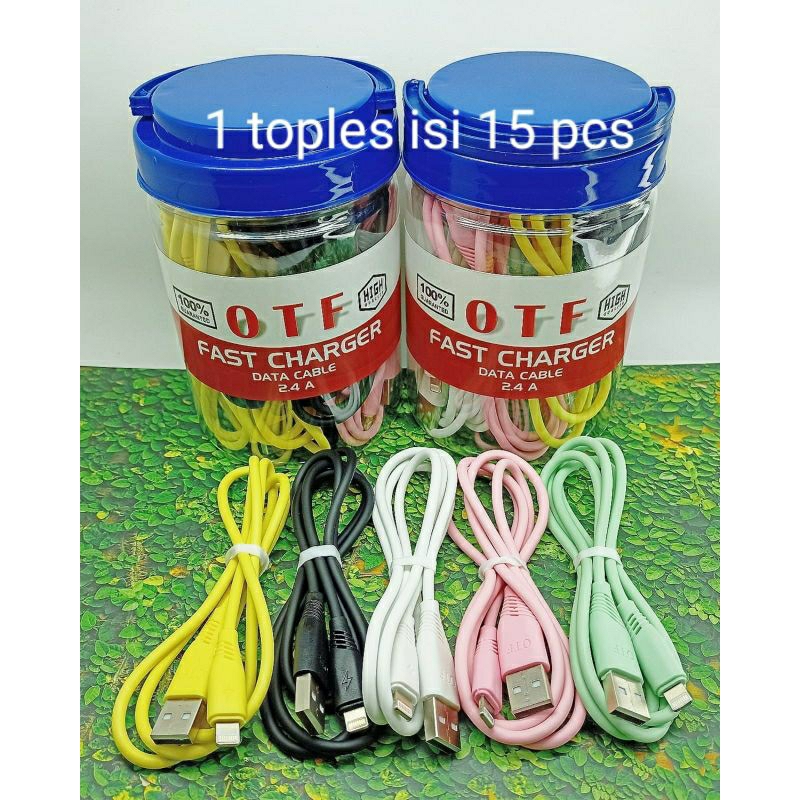 Jual KABEL DATA OTF 1 TOPLES ISI 15 Data Cable Warna Macaron Micro Usb ...