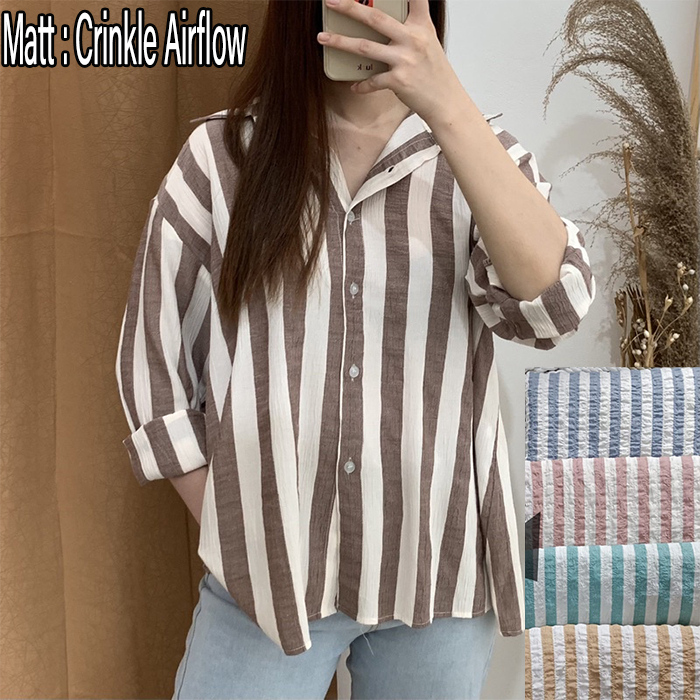 Jual big size kemeja strip salur bahan crinkle selegram kekinian 2023 ...