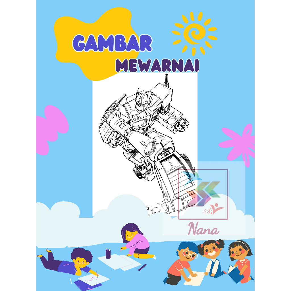 Jual Gambar Sketsa Mewarnai / Transformers / Part 1 / Gambar Sketsa ...