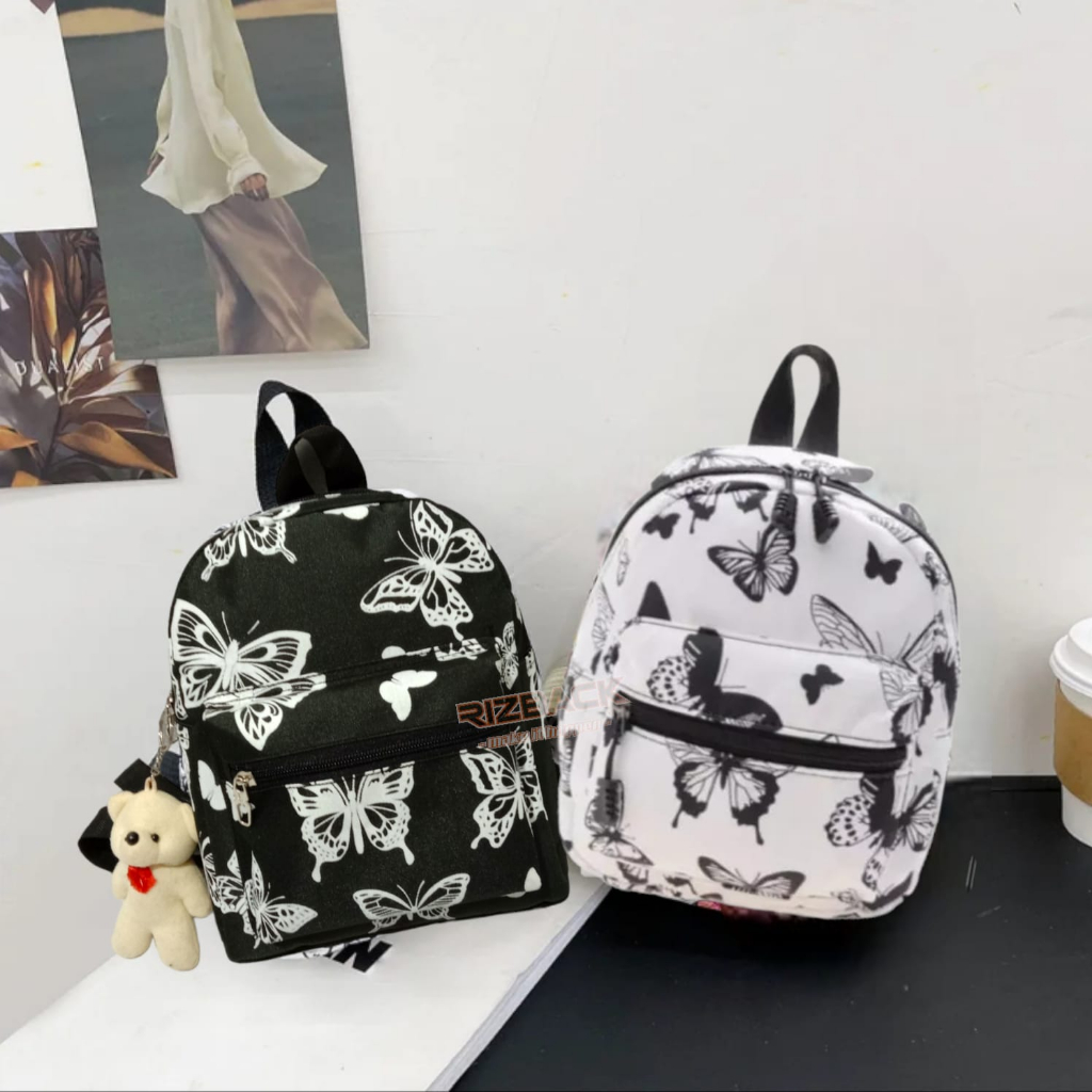 Jual Tas Ransel Mini Wanita / Tas Selempang & Bahu Wanita Motif Kupu ...