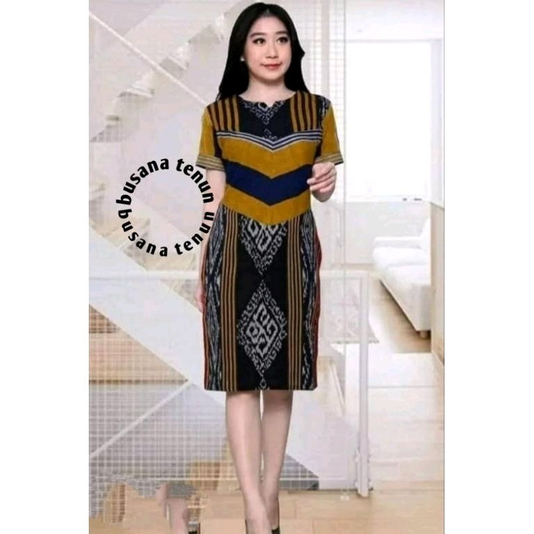 Jual Dres Tenun Etnik Baju Tenun Ntt Couple Dres Tenun Dan Kemeja Tenun Seragam Kantor Seragam ...