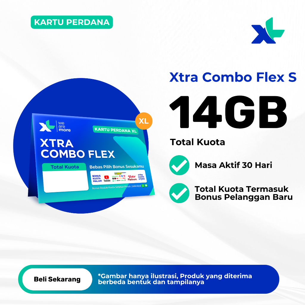 Jual Kartu Perdana XL Xtra Combo Flex S 4.5GB - Kartu Perdana Kuota XL Xtra Combo Flex | Shopee ...