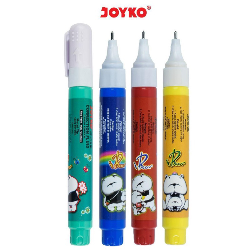 Jual Correction Fluid Joyko BEAR CF-P18 1B ECER 1 Biji / Tip Ex Cair ...