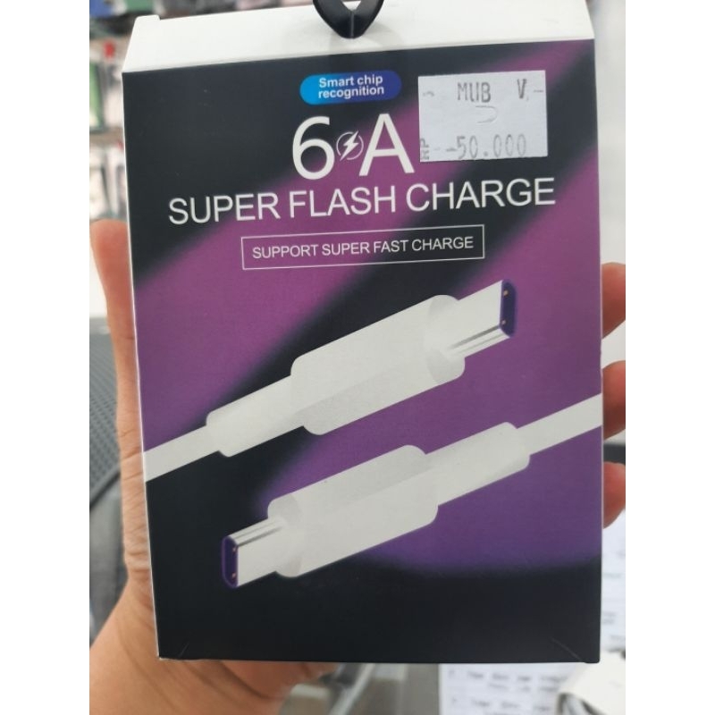 Jual Kabel Data Super Flash Charger 6A Type-C to Type-C | Shopee Indonesia