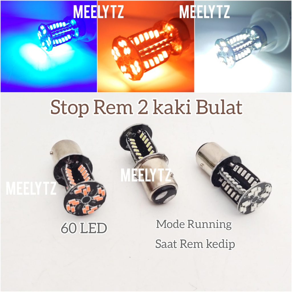 Jual Stop Rem senja running rem kedip 60 LED Socket kaki dua bulat biru ...