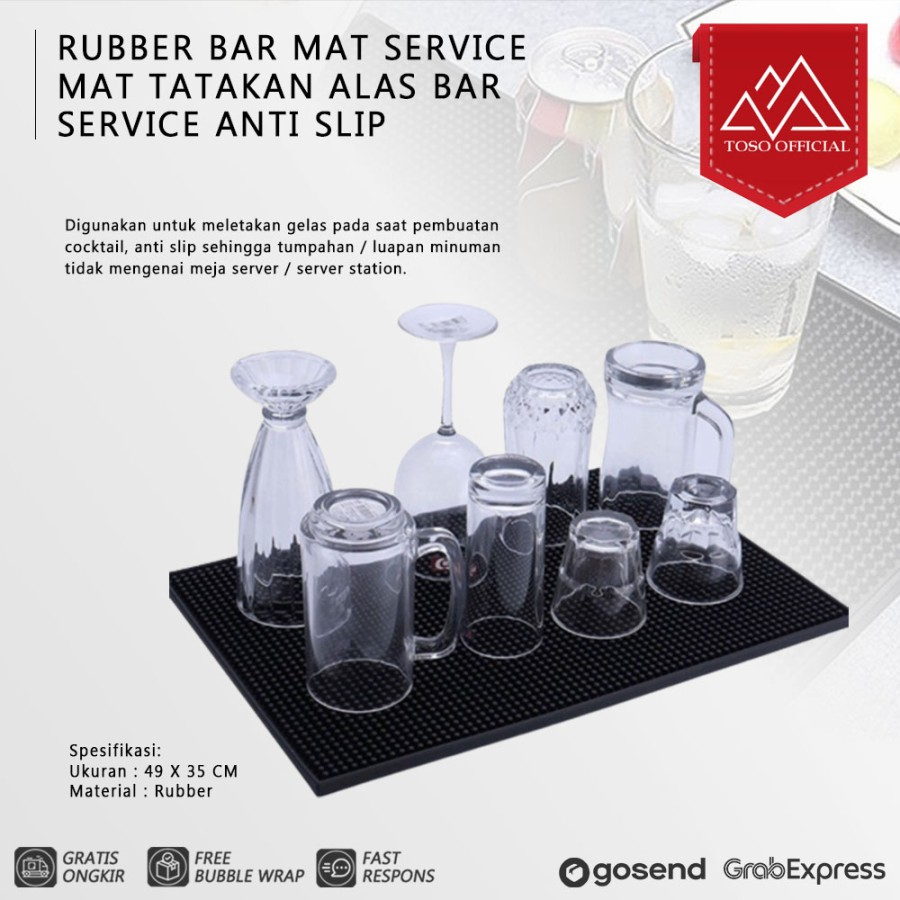 Jual BARMAT KARET RUBBER BAR MAT 2 SISI SERVICE MAT TATAKAN GELAS MEJA BAR | Shopee Indonesia