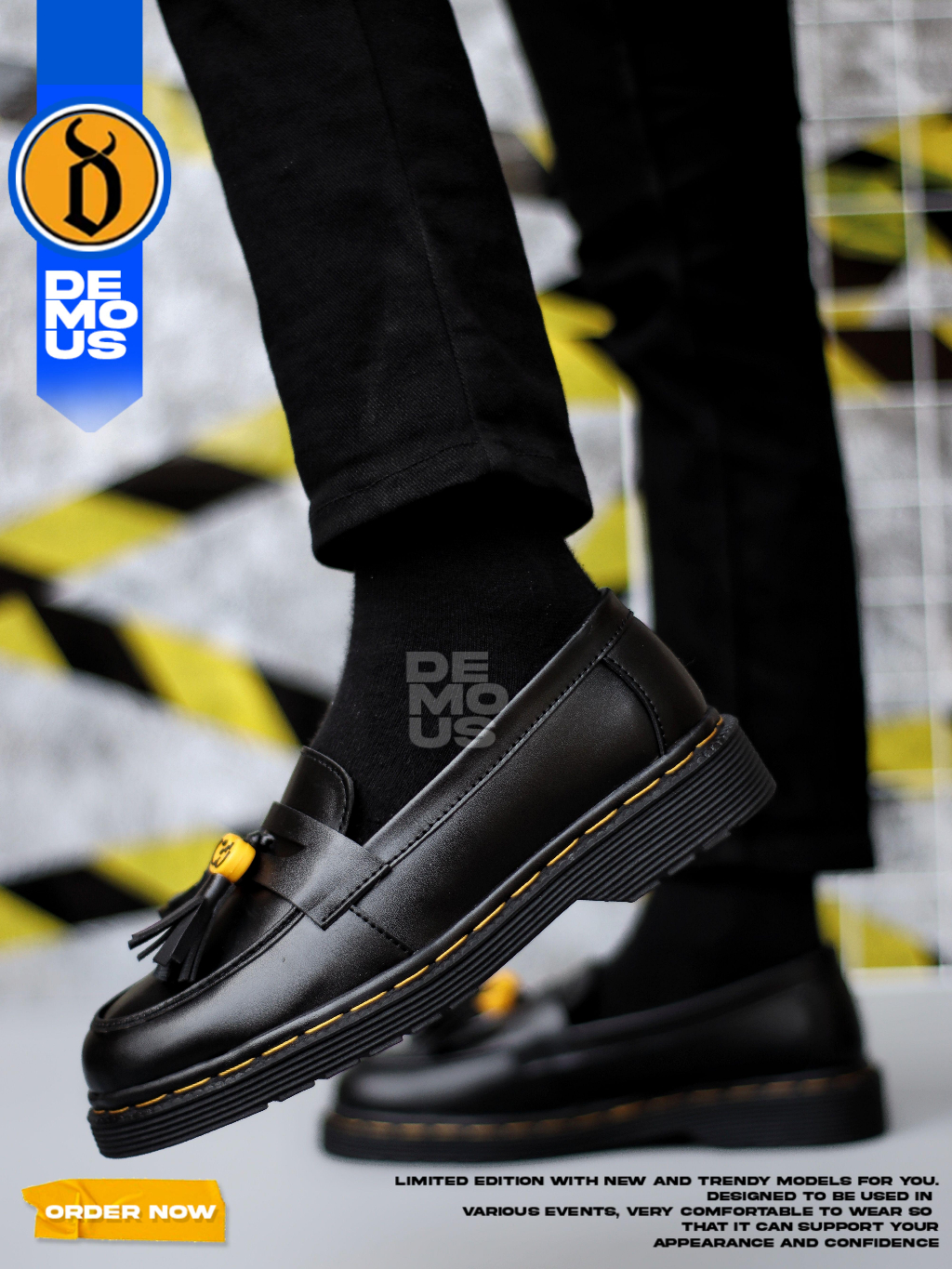 Jual Demous Smile - Sepatu Penny Loafers Docmart Hitam Pantofel Kerja ...