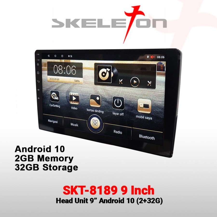 Jual Head Unit Android 9 inch Skeleton 8189 RAM 2+32 Voice Auto Command ...