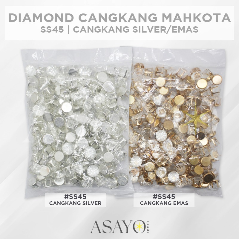 Jual Diamond Cangkang Silver Mahkota SS45 12mm (1.2cm) @1gross | Shopee ...