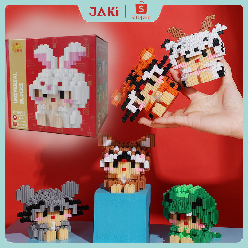 Jual JAKI Nano Block 12 Seri Shio Mainan Balok Susun Zodiak Hadiah ...