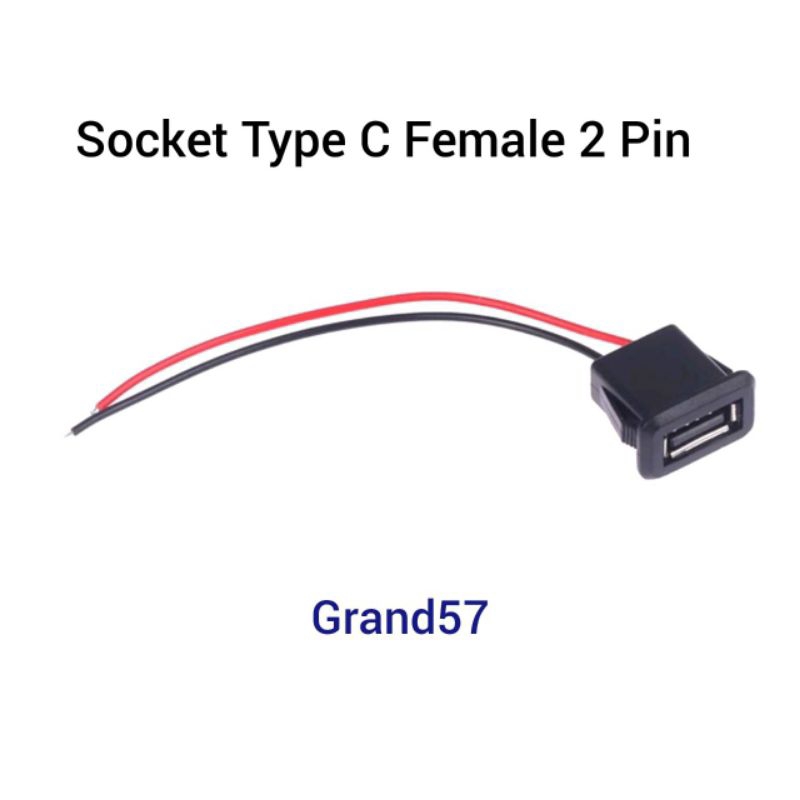 Jual Konektor Power Charging Socket USB Type C Female Tipe C 2 Pin ...
