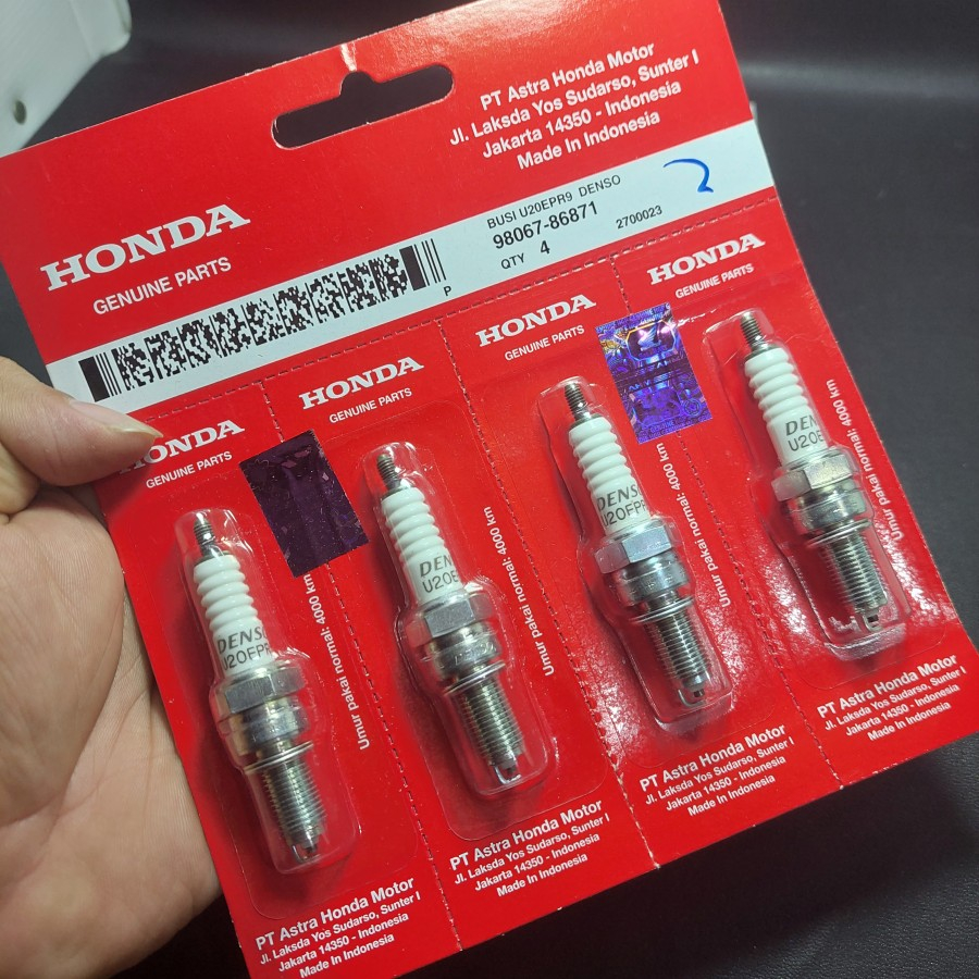 Jual BUSI MOTOR ASLI AHM 100% ORIGINAL 98067-86871 U20EPR9 DENSO 1PCS ...