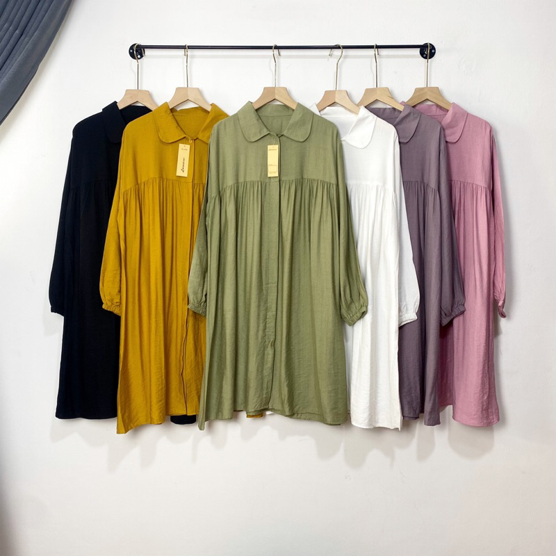 Jual Kanaya Tunik Polo Linen Polos Basic Wanita | Shopee Indonesia