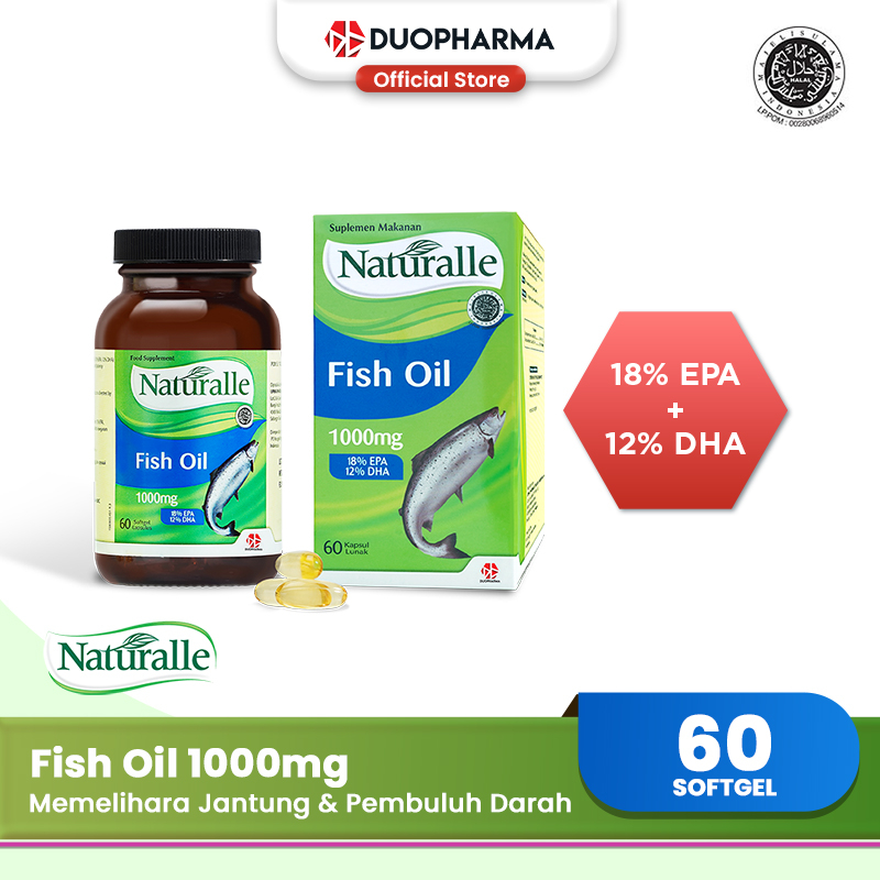 Jual Naturalle Fish Oil 1000 mg 60 Softgel - Suplemen Omega 3 (EPA dan ...
