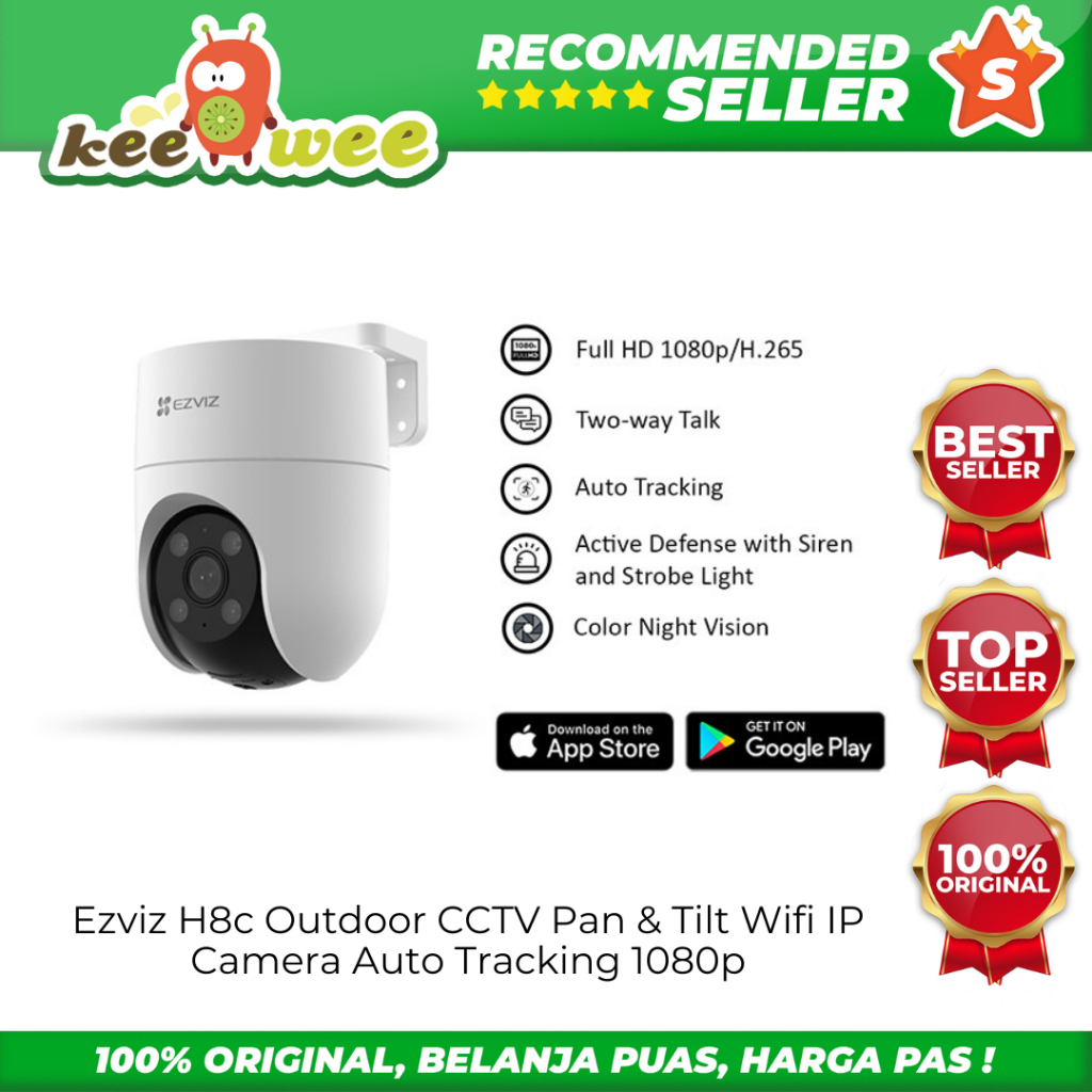 Jual Ezviz H8c Outdoor CCTV Pan & Tilt Wifi IP Camera Auto Tracking ...