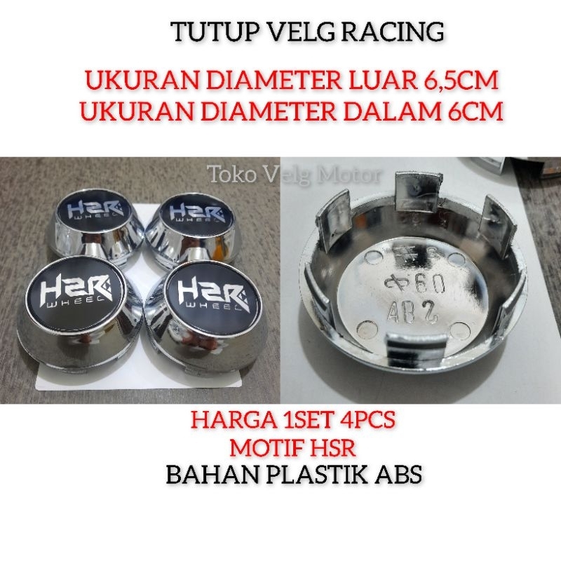 Jual Dop Roda Tutup Velg Racing Kerucut Chrome Diameter 6,5cm Motif HSR ...