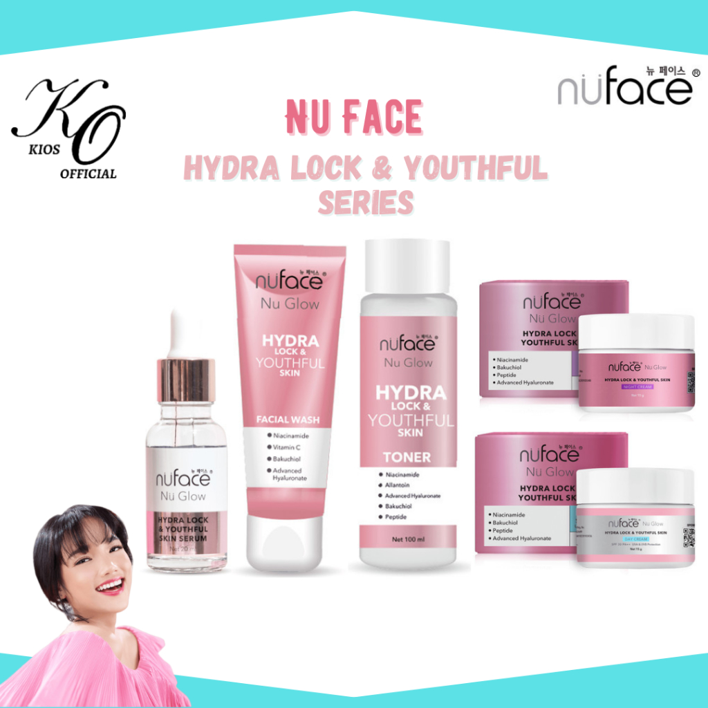 Jual Nuface Nu Glow Hydra Lock & Youthful Facial Wash 80g | Toner 100ml ...