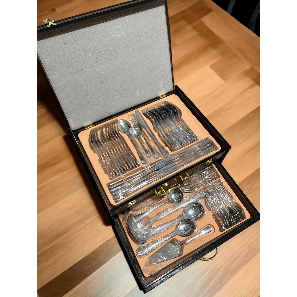 Jual Bakindo Sendok Gold Set Koper 72pcs / Cutlery Set Sendok Gold ...
