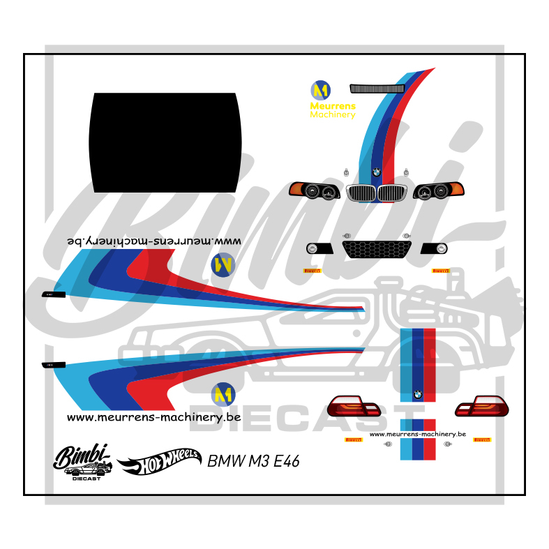 Jual Decal Hotwheels BMW M3 E46 Meurrens Transparan | Shopee Indonesia