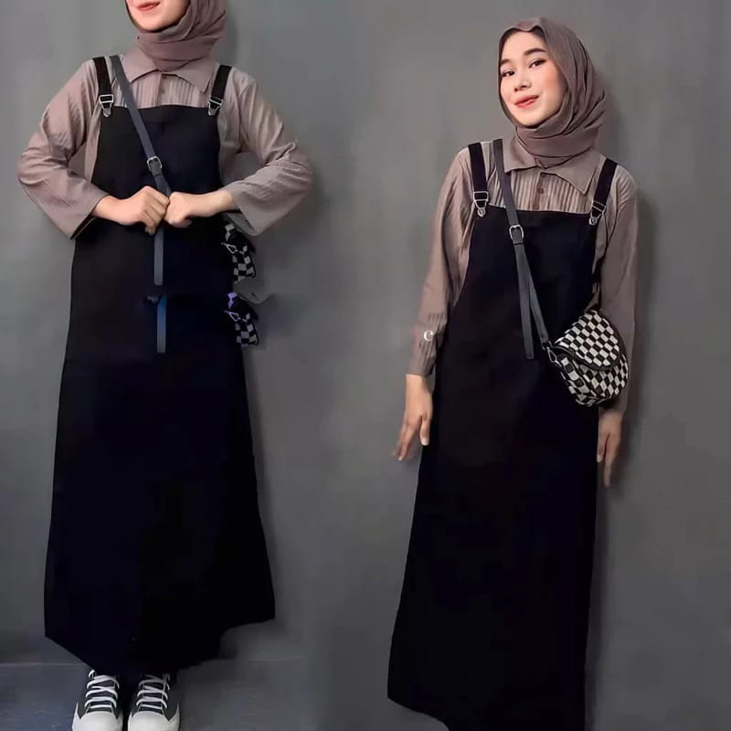 Jual CINDY OVERALL CROSS KATUN DRILL JUMPSUIT WANITA ROK POCKET ...