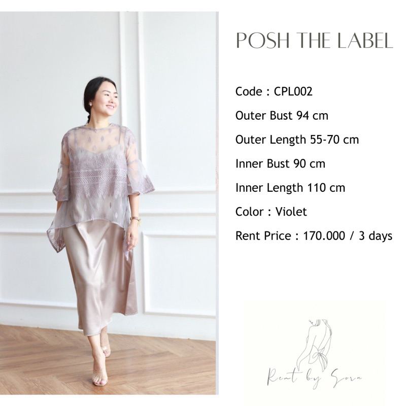 Jual SEWA / RENTAL DRESS KONDANGAN POSH THE LABEL CPL002 | Shopee Indonesia