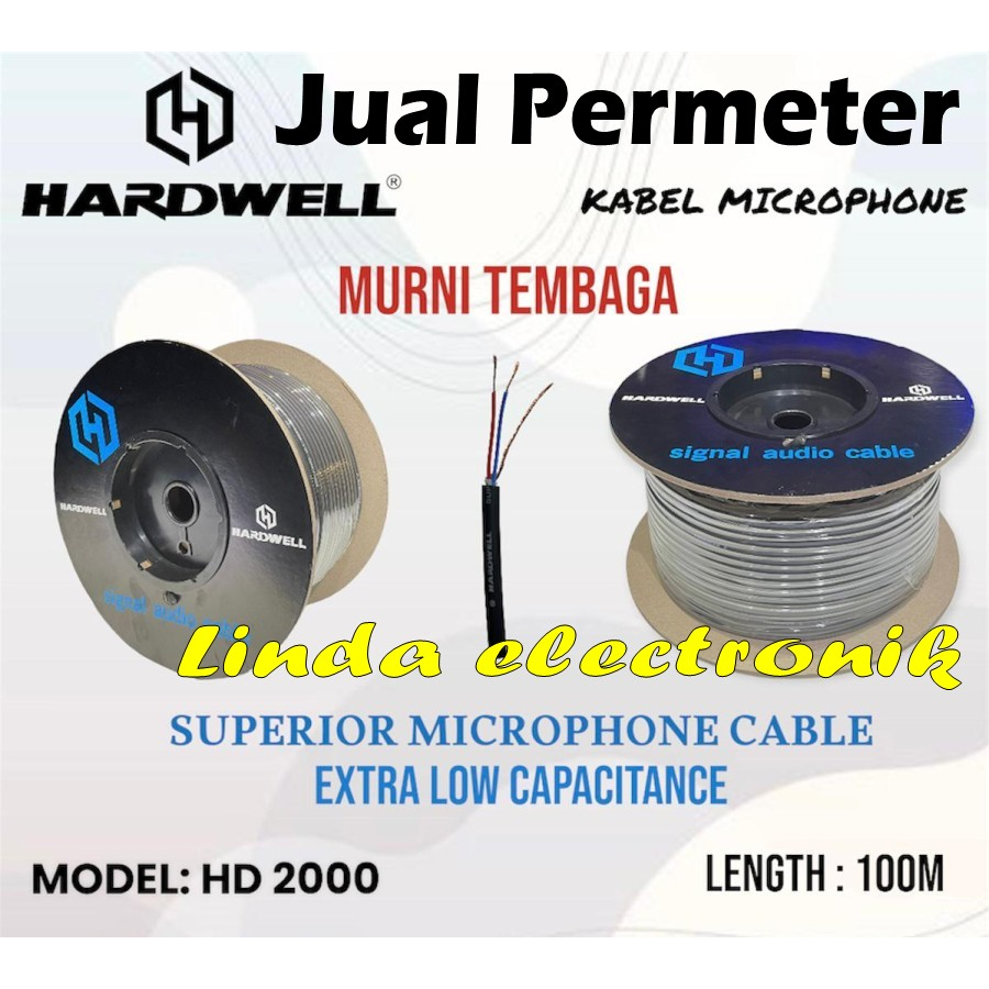Jual harga 1 meter kabel microphone hardwell hd 2000 hd2000 murni ...