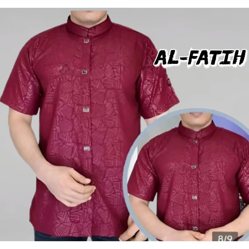 Jual baju koko atasan dewasa motif EMBOSS langan pendek | Shopee Indonesia
