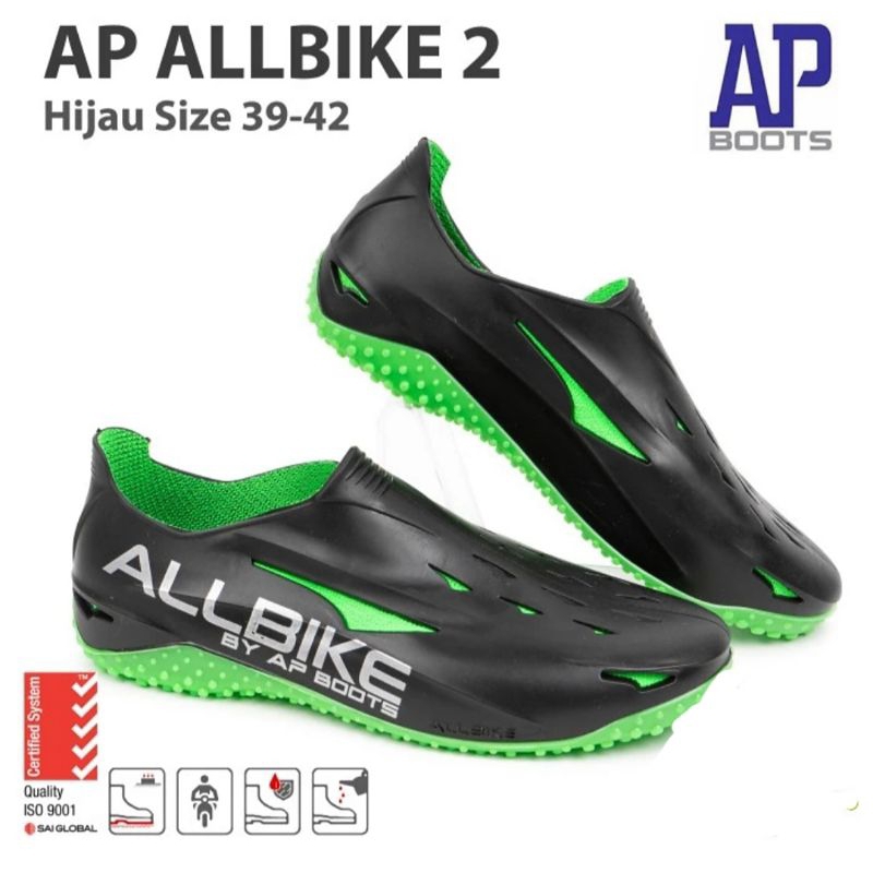 Jual sepatu Ap Boots Allbike 2 Hijau Original- sepatu sepeda anti air ...