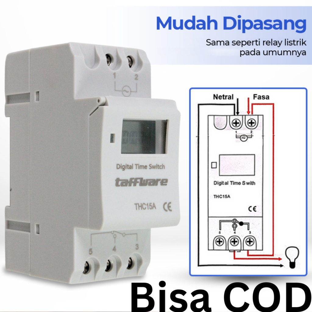Jual MCB Timer Programmable Switch Relay 16A 220V 2000W | Shopee Indonesia
