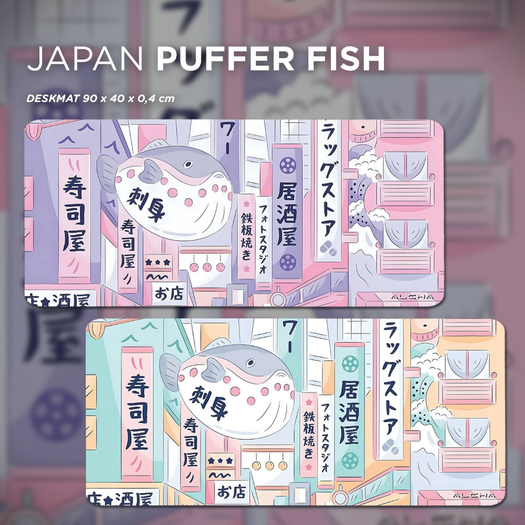 Jual ALCHA JAPAN PUFFER FISH DESKMAT MOUSEPAD MOUSE PAD DESK MAT 90 X ...