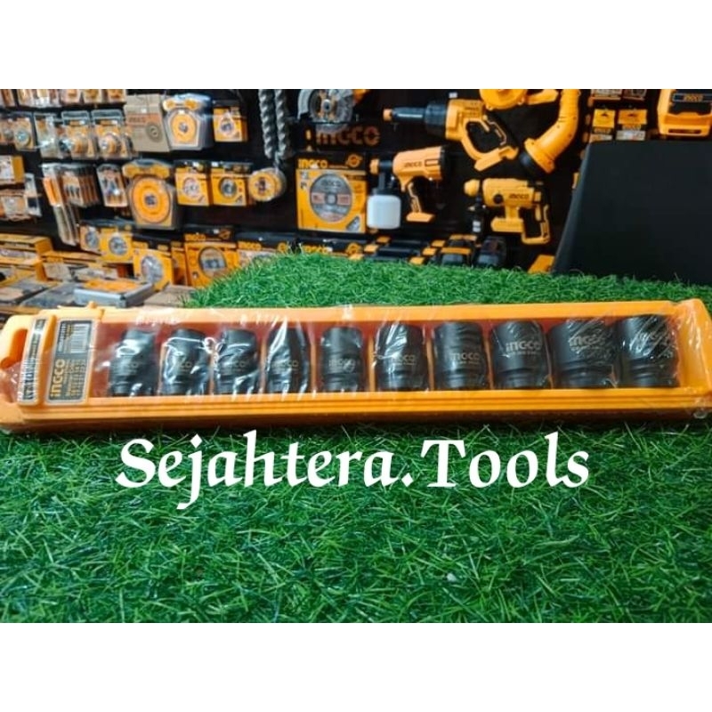 Jual 10Pcs 1/2" Impact Socket Set INGCO HKISSD12101 Kunci Sok Soket ...