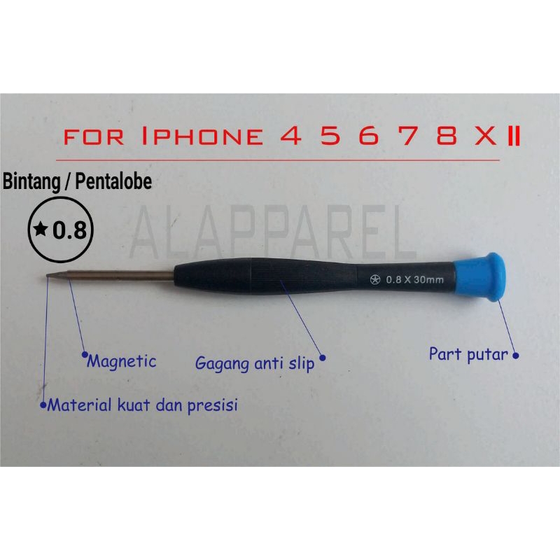 Jual Obeng baut bawah iPhone 4 5 6 7 8 X 11 12 13 14 15 | Shopee Indonesia