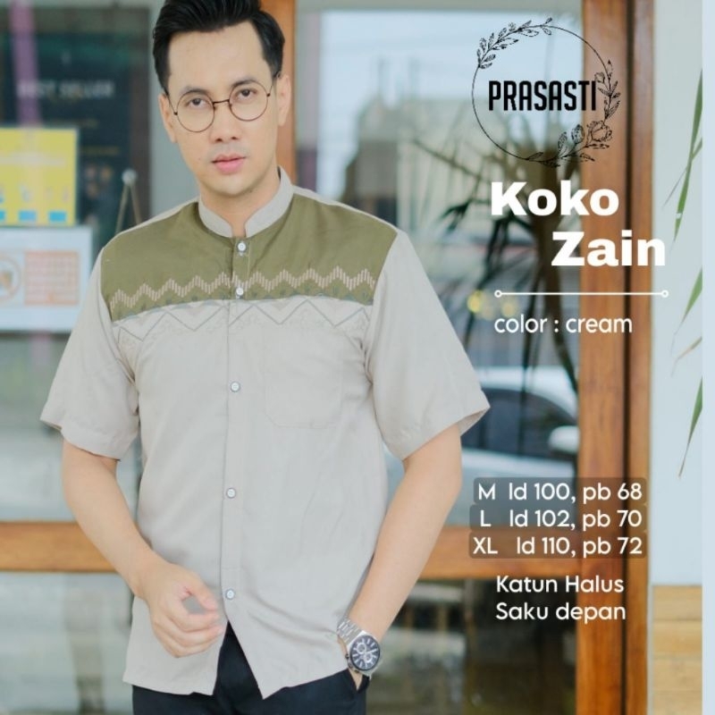 Jual baju koko baju muslim pria lengan pendek ZAIN | Shopee Indonesia