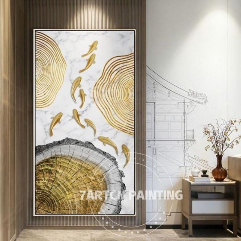 Jual Lukisan dinding Ikan Koi 3d 150 x 80 cm Plus Bingkai frame ...