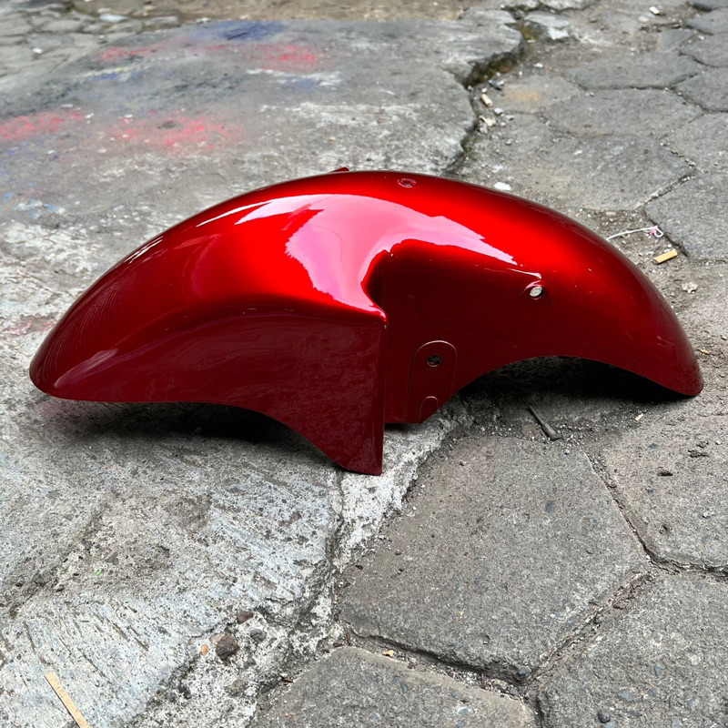 Jual Slebor ninja r spakbor depan ninja r tebal warna merah | Shopee ...