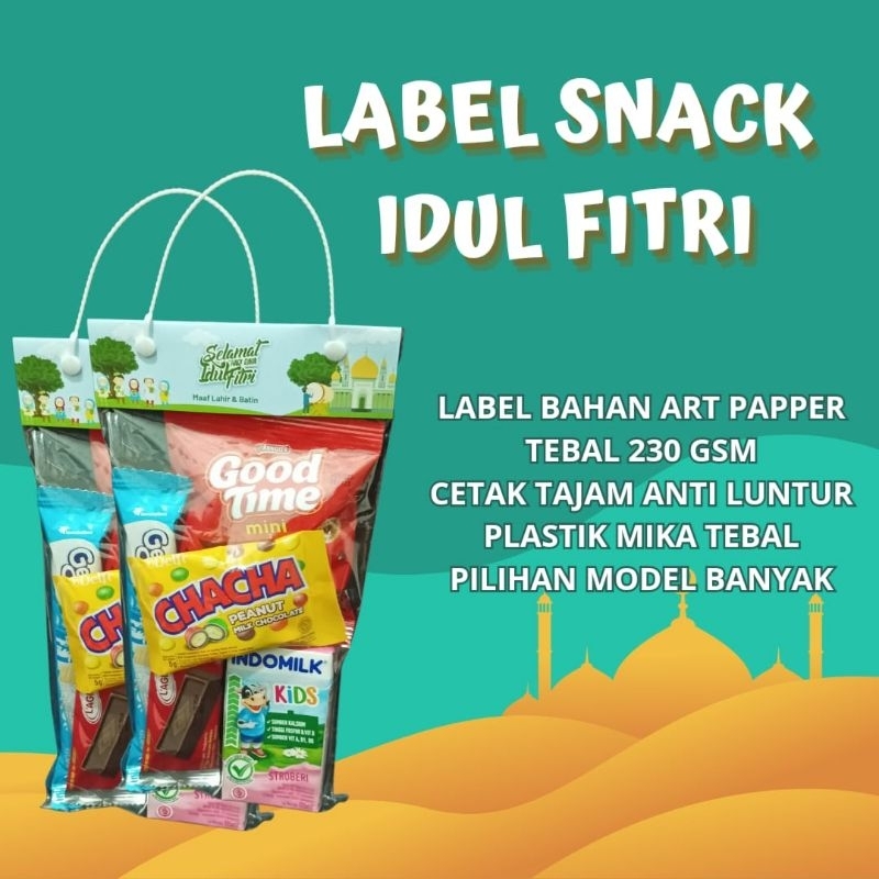 Jual Plastik Label Hari Raya Idul fitri Bingkisan Mini Parcel Snack ...