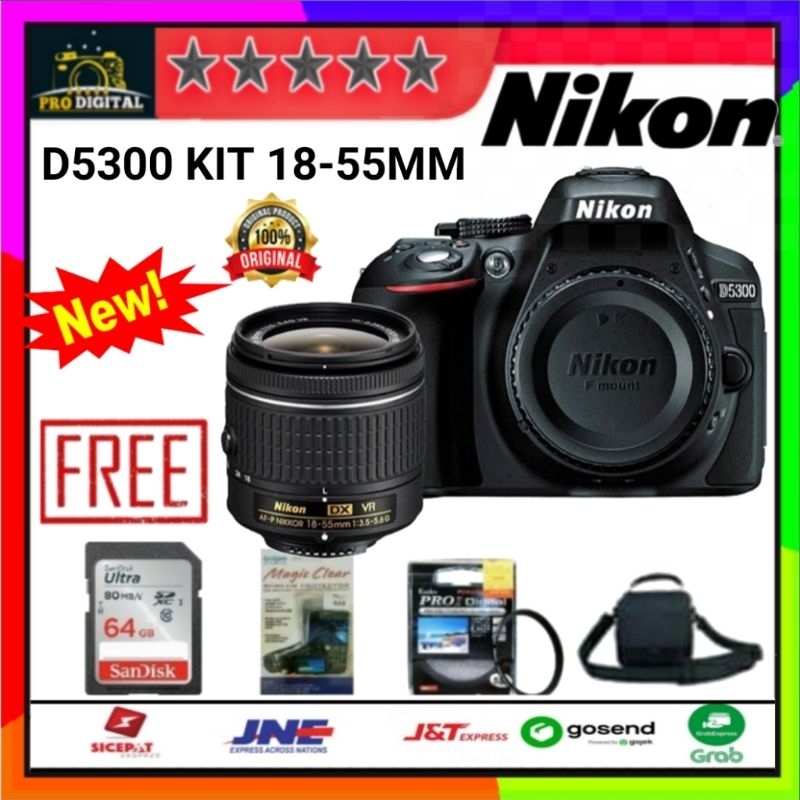 Jual NIKON D5300 KIT 18-55MM WIFI ORIGINAL | KAMERA NIKON D5300 | Shopee Indonesia