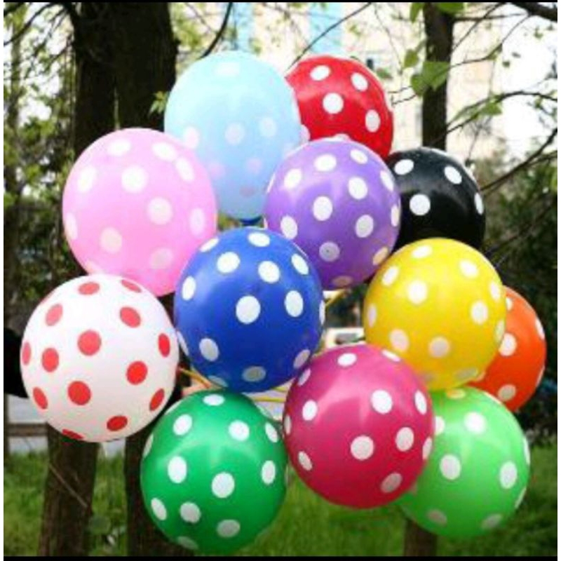 Jual BALON POLKADOT/BALLOON POLKADOT BULAT(ISI 5 PCS) | Shopee Indonesia