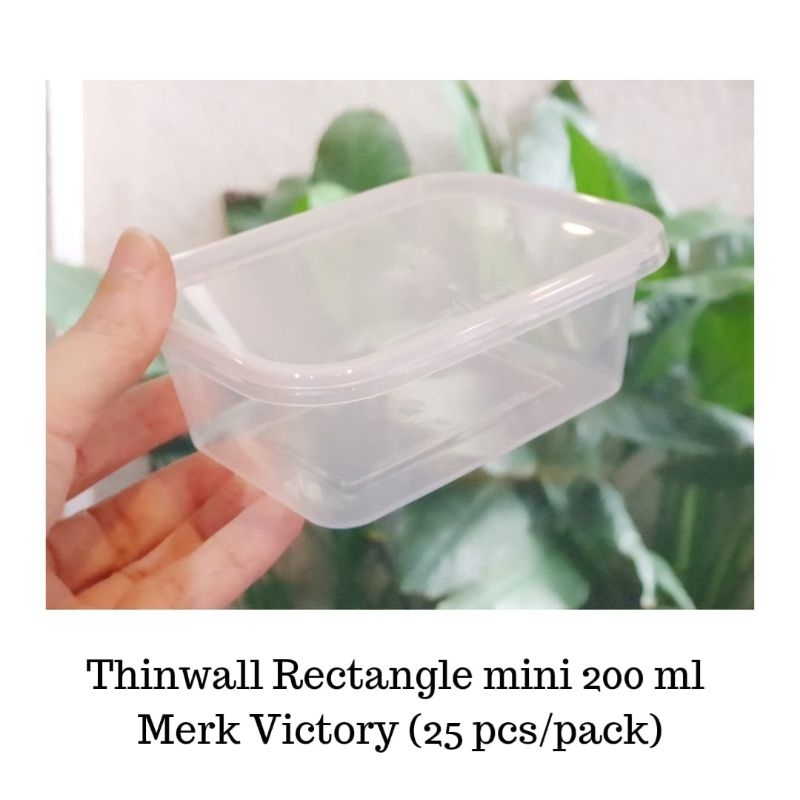 Jual Thinwall Victory 200ml Rectangle / Kotak Makan Plastik. Isi 25 pcs | Shopee Indonesia
