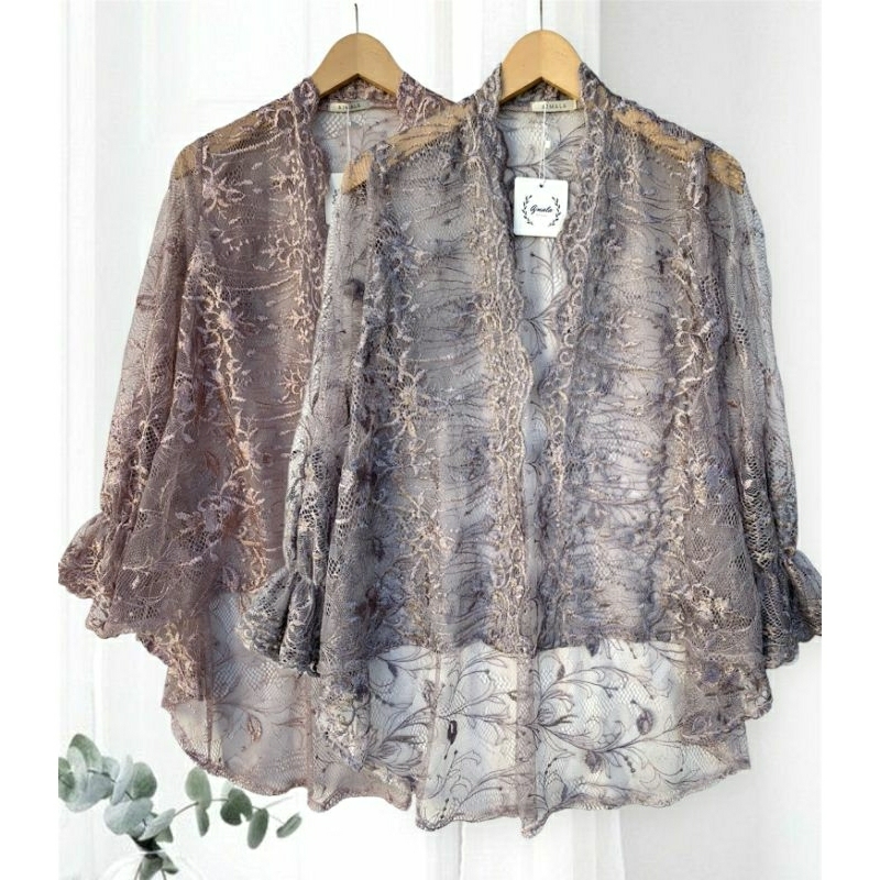Jual Long outer Brokat / baju kondangan / outer brukat/ Ajmala | Shopee ...