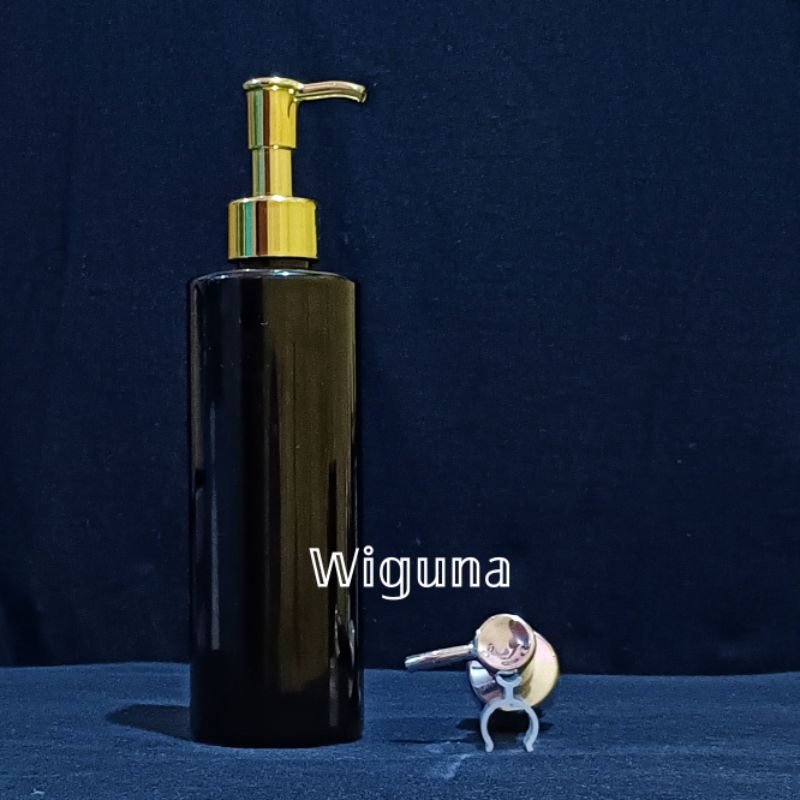 Jual Botol Pump 250ml Hitam Model RF / Botol PET 250ml Hitam model RF Tutup Pump Luxury Clip Oil ...