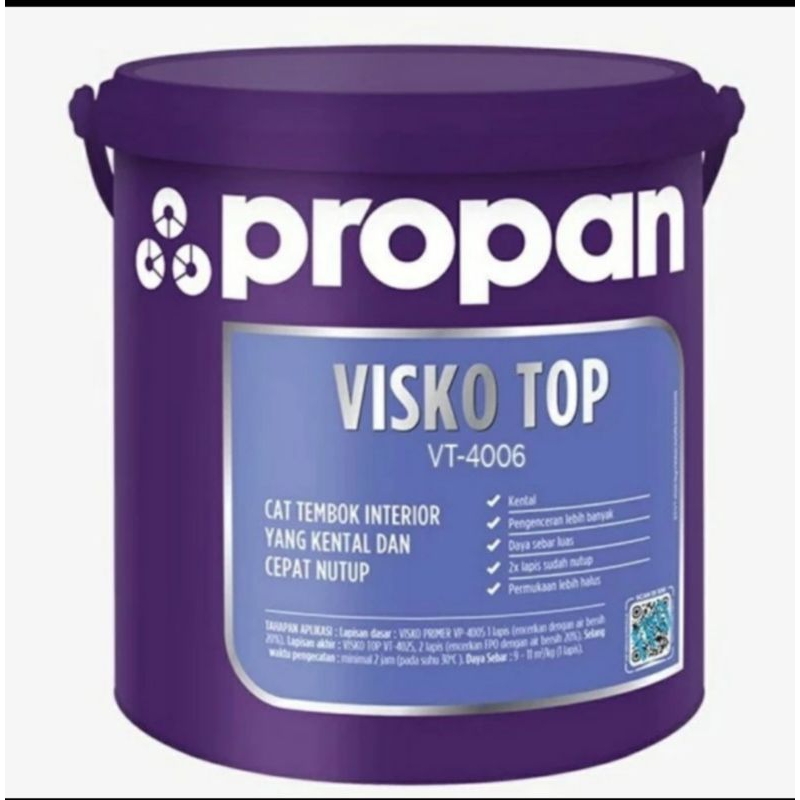 Jual PROPAN VISCO TOP VT-4006 CAT TEMBOK INTERIOR & PLAFON 5KG (GALON ...