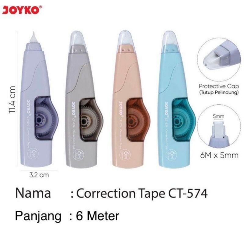 Jual Joyko Correction Tape CT-574 6 Meter - Tipe-x Kertas | Shopee Indonesia