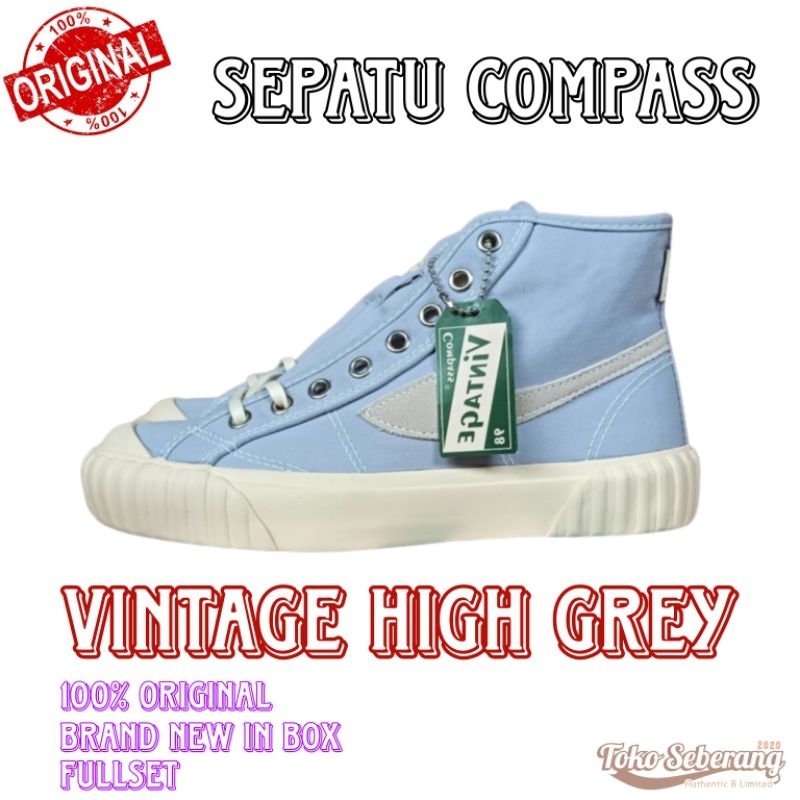 Jual Sepatu Compass Vintage Hi Grey | Shopee Indonesia