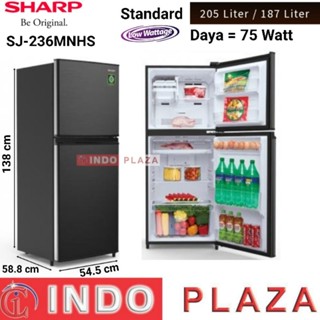 Jual KULKAS SHARP 2 Pintu LOW WATT SJ-195MNHS / 236MNHS / 316MNHS ...